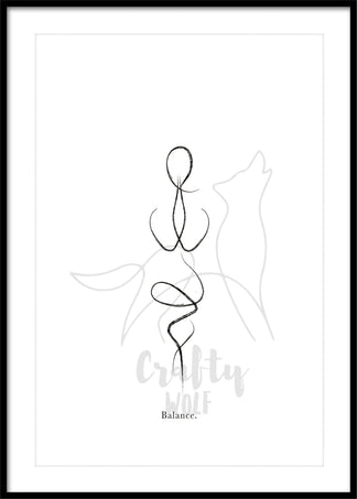 'Eagle Pose' - Yoga Line Art – CraftyWolfByIulia